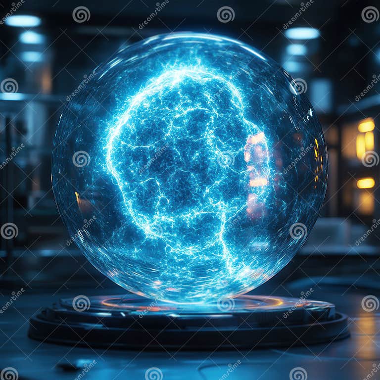 A Futuristic, Computer-generated Image Showcases a Glowing Atomic Model ...