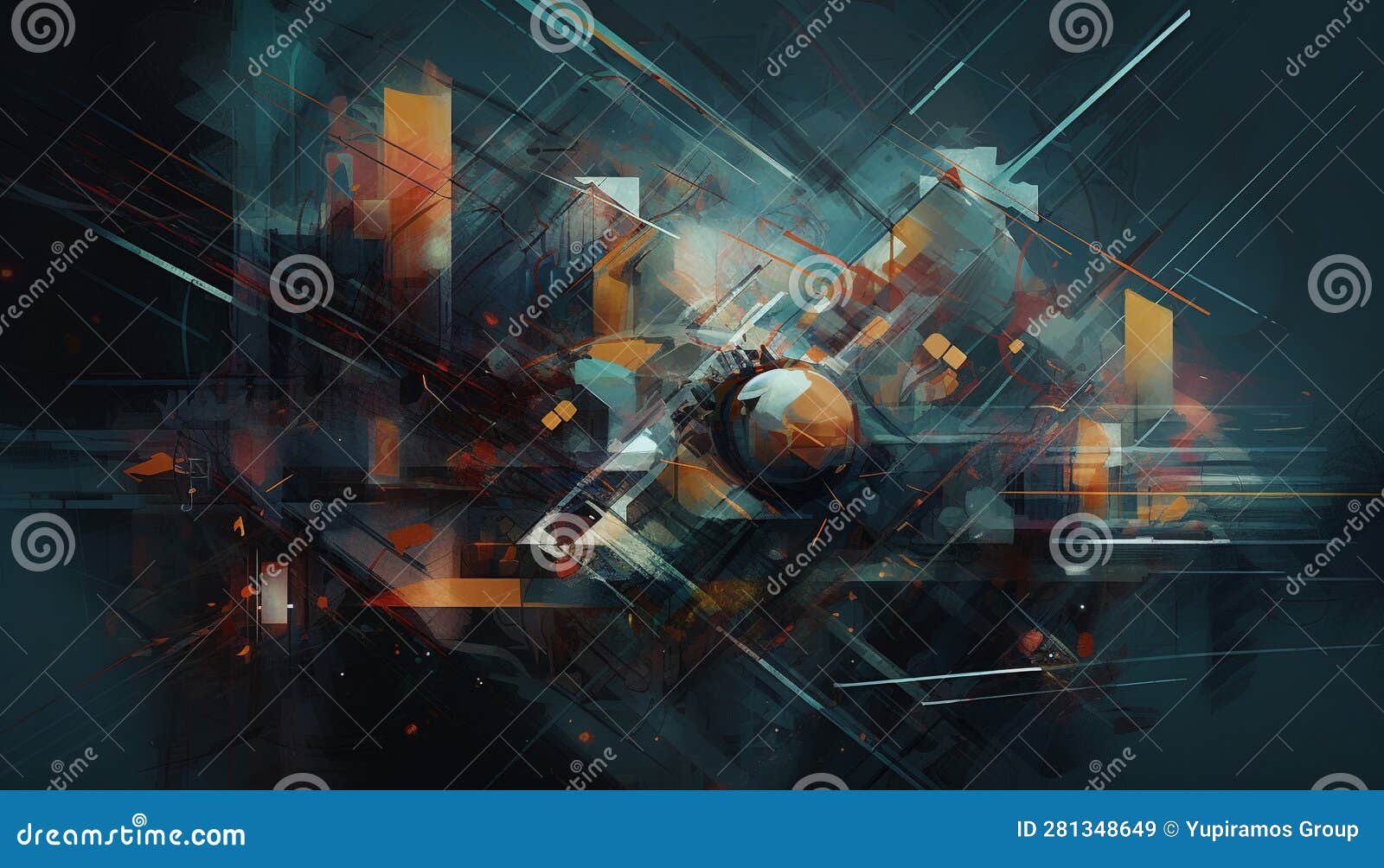 Futuristic Computer Graphic Illustration of a Glowing Abstract Backdrop ...