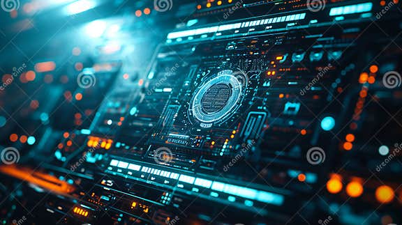 Futuristic Computer Interface Stock Illustration - Illustration of ...