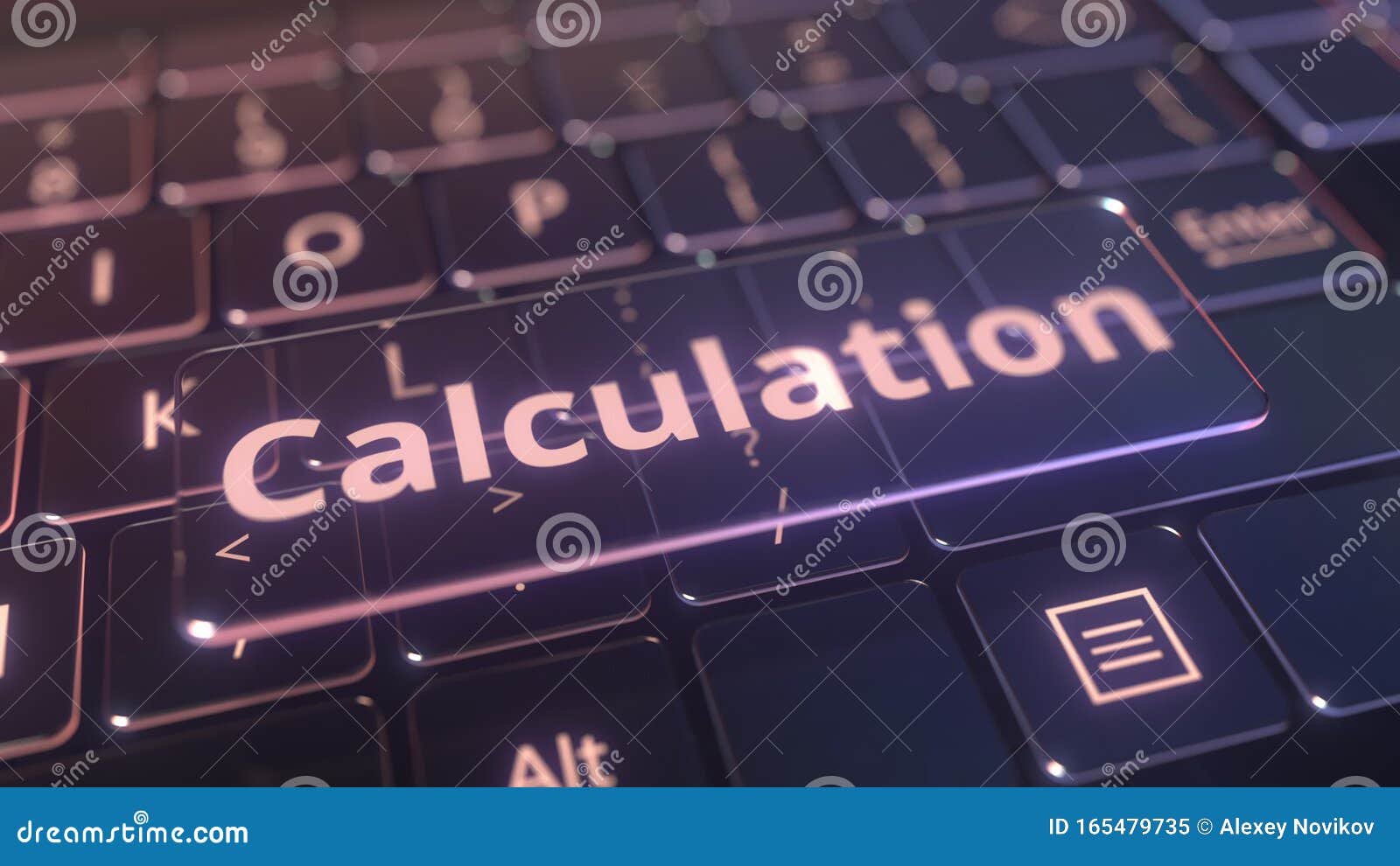 Futuristic Computer Keyboard and Transparent Calculation Key ...