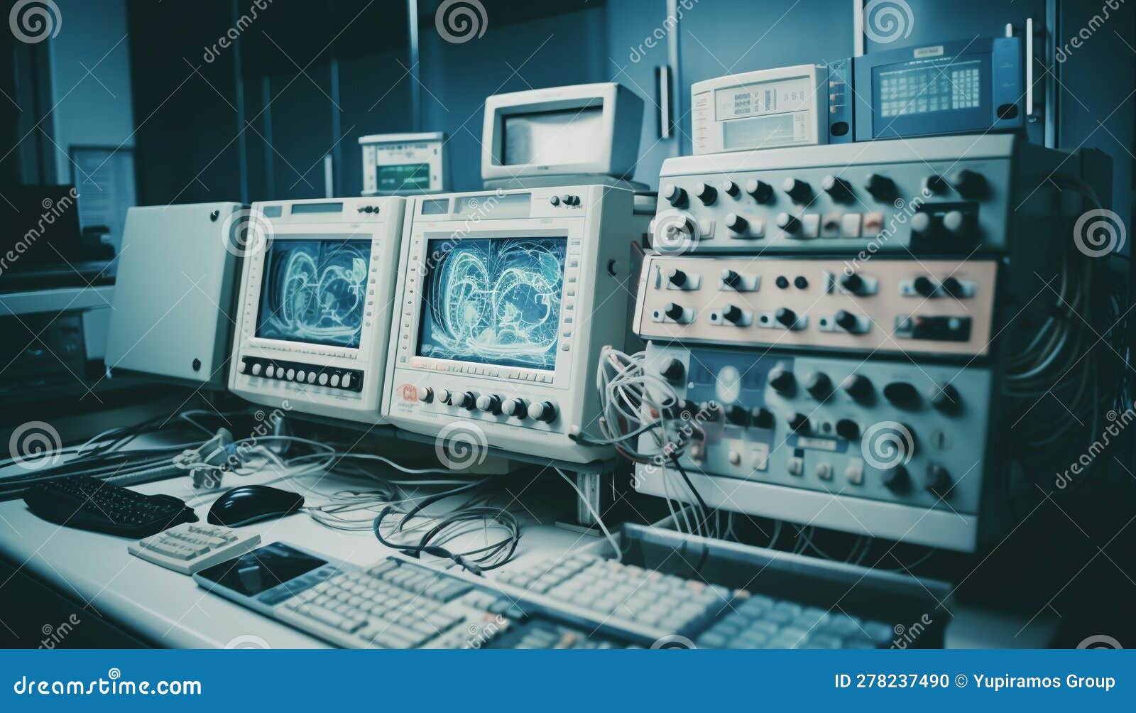 Futuristic Computer Lab with Advanced Medical Equipment Generative AI ...
