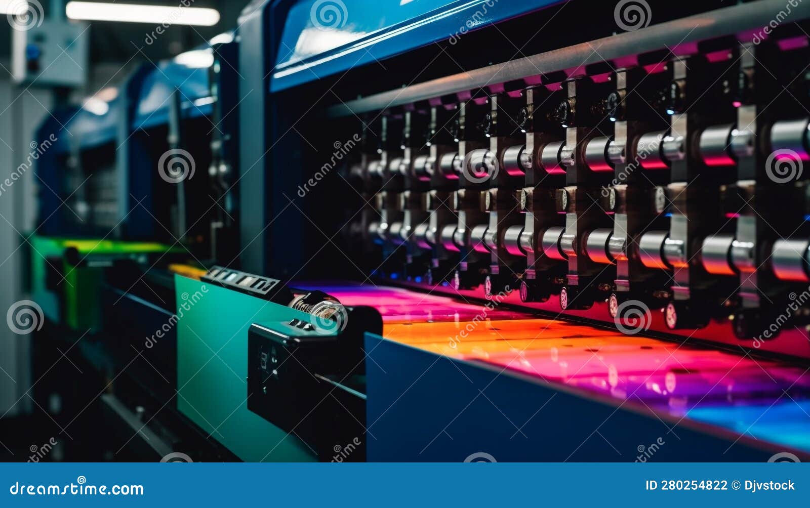 Futuristic Computer Lab with Automated Machinery and Illuminated ...