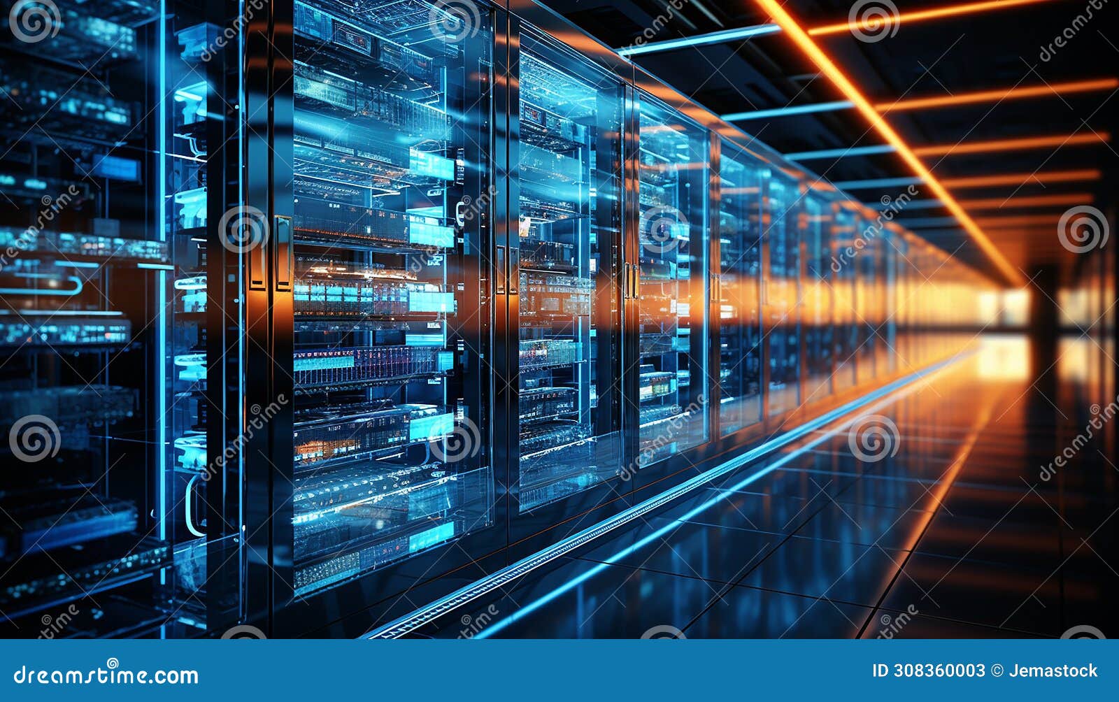 Futuristic Computer Lab Supports Global Data Communication with Secure Network Generated by AI ...