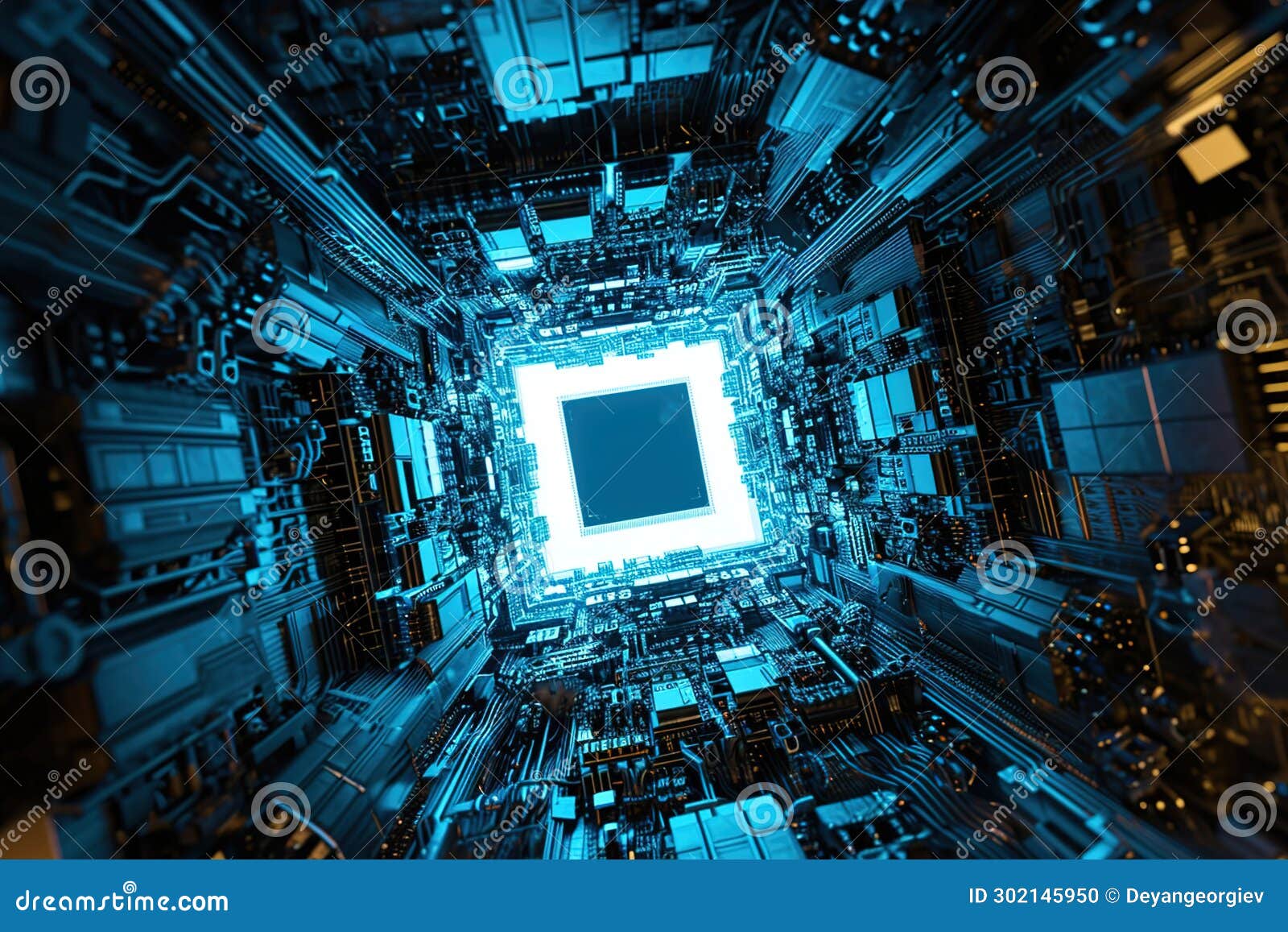 Futuristic Computer Microprocessor Core with Intricate Design. a ...