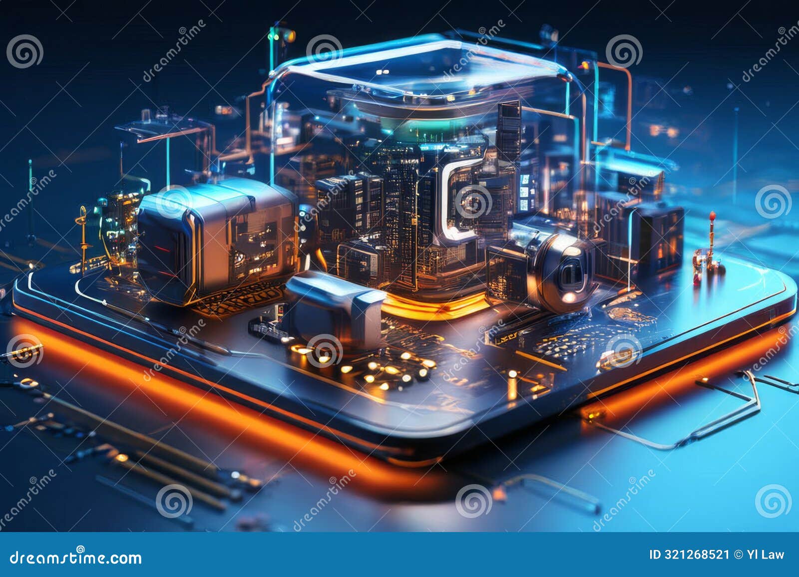 Futuristic Computer Motherboard, the Ai Generated Image Stock ...