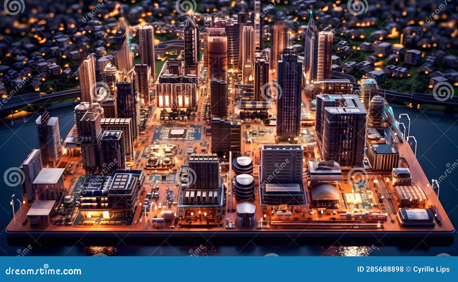 City of Circuits - a Computer Motherboard Resembling a City, Image ...