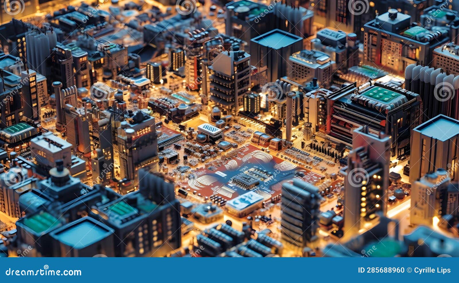 City of Circuits - a Computer Motherboard Resembling a City, Image ...