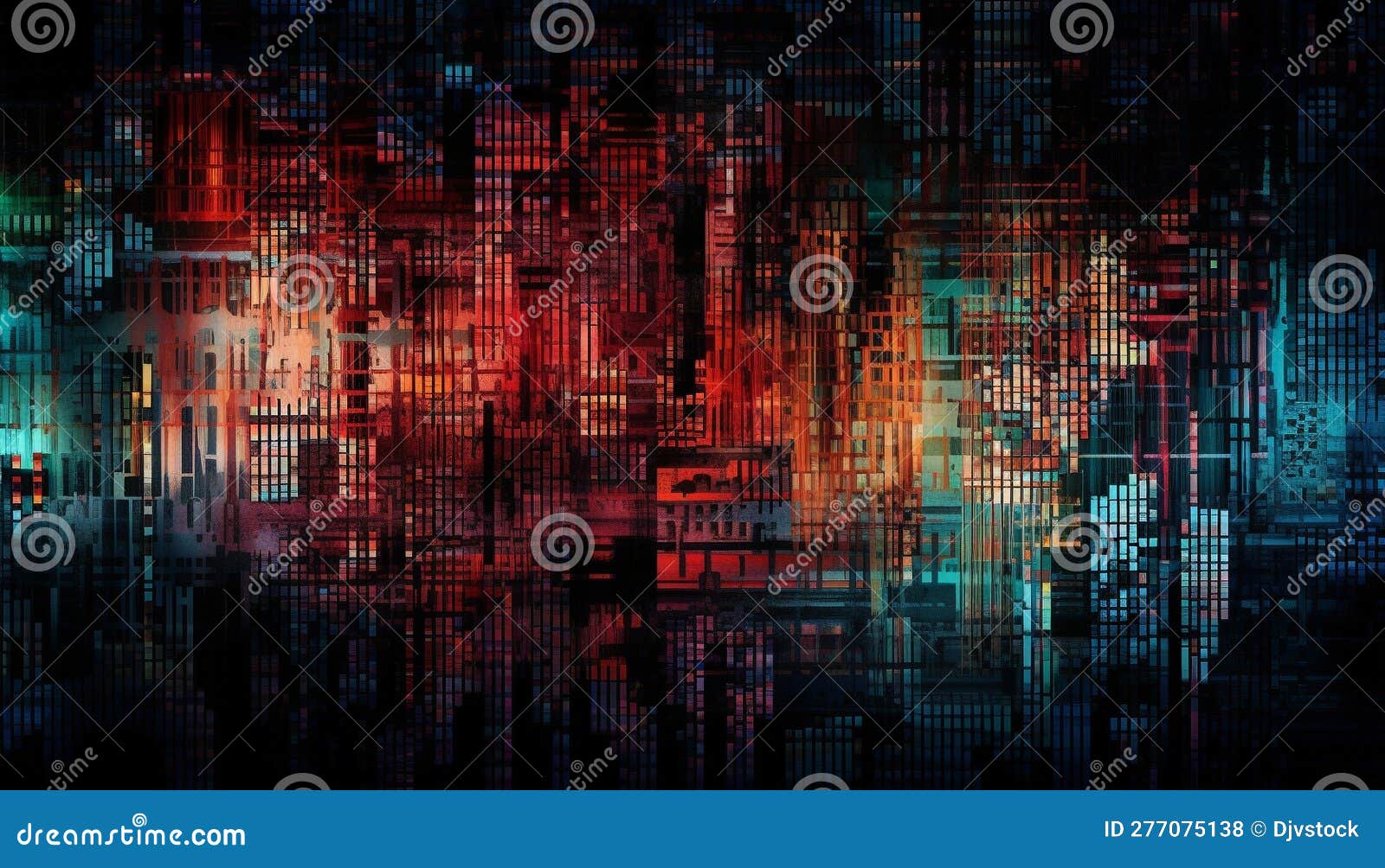 Futuristic Computer Network Generates Pixelated Abstract Chaos ...