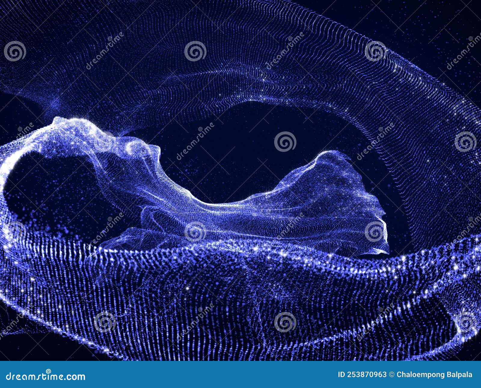 Futuristic Concept Abstract Space Background, Abstract Dots Wave Look ...