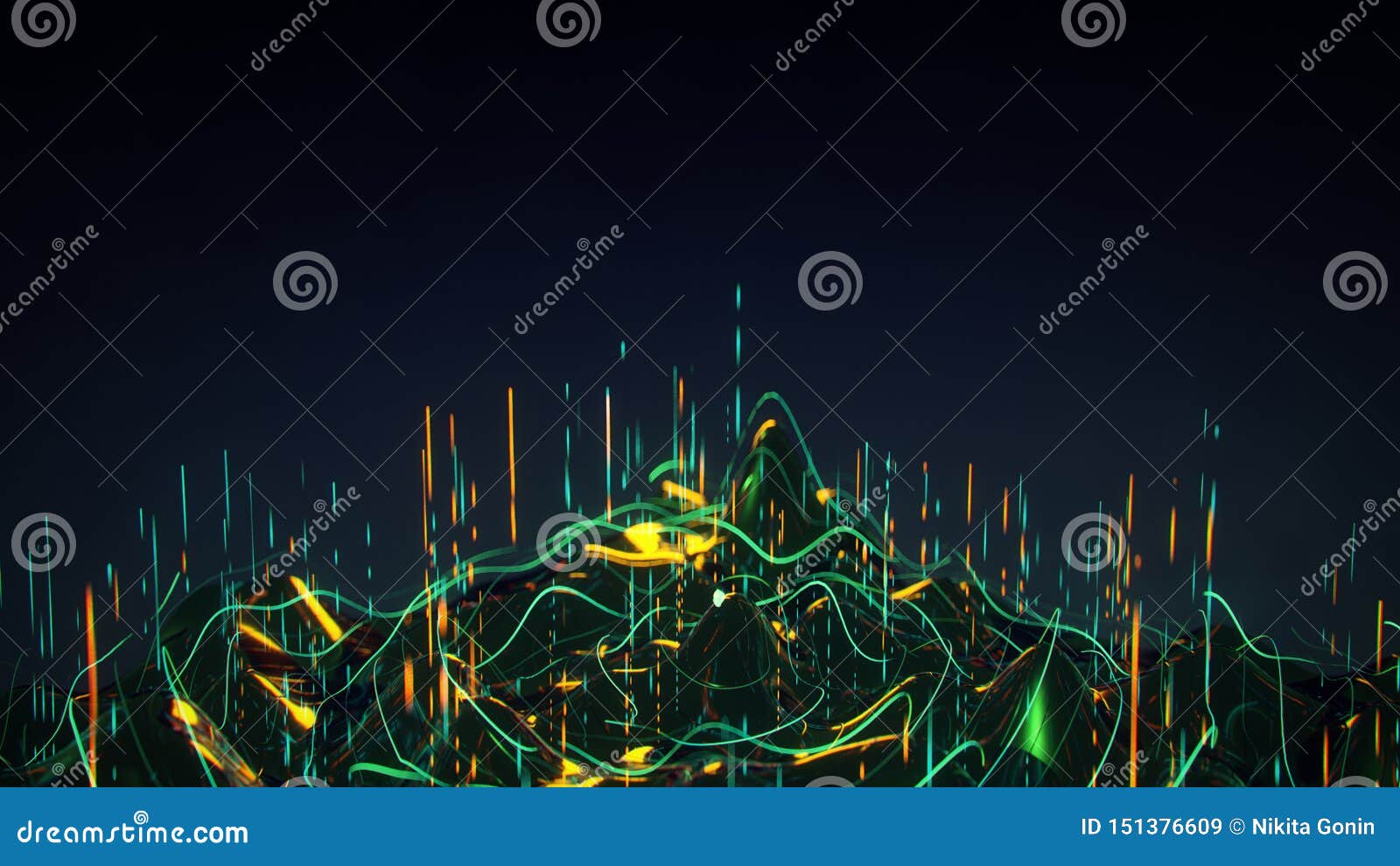 Futuristic Concept of Analysis Big Data Flow 3D Rendering Illustration ...