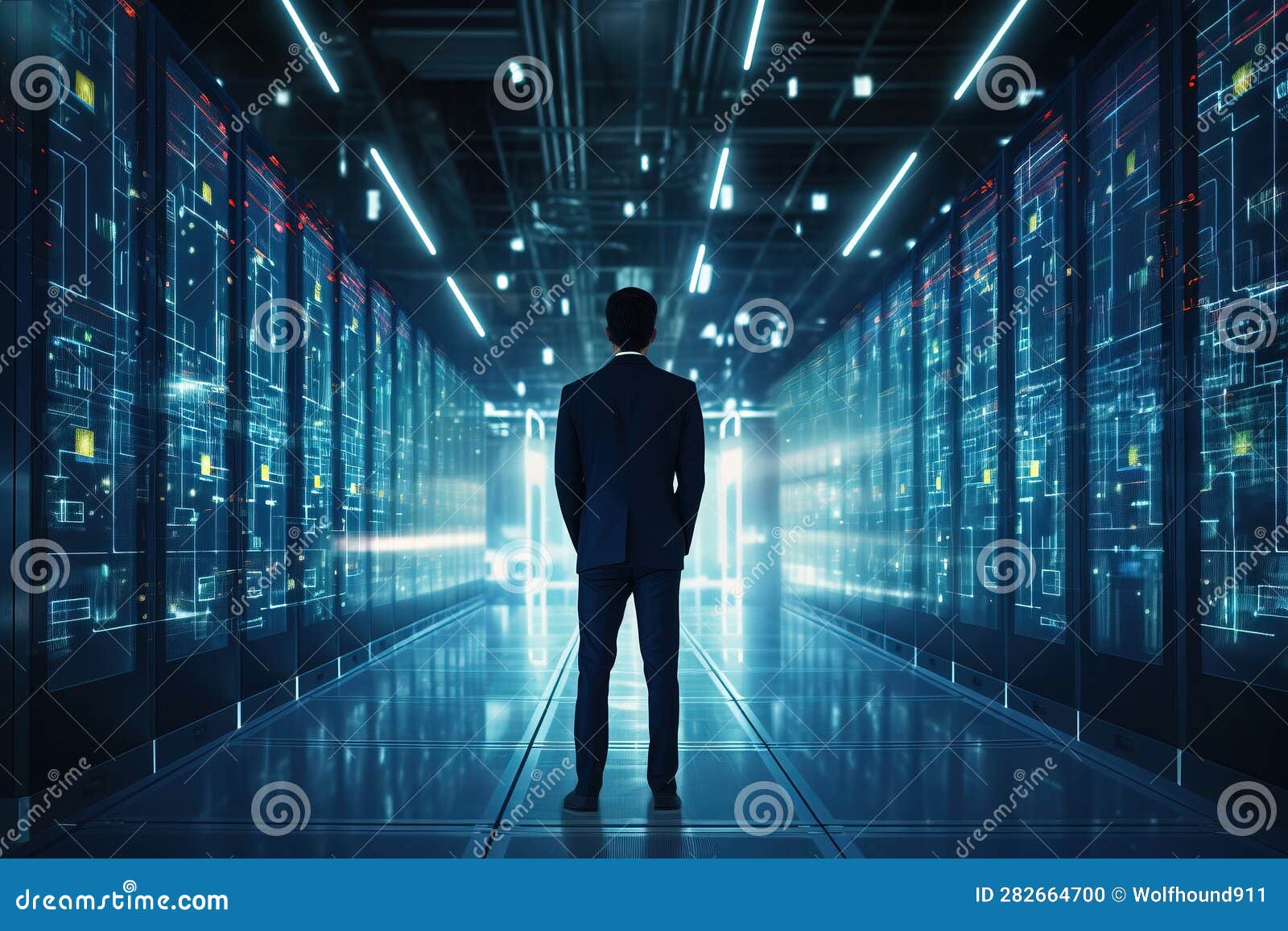 Futuristic Concept Big Data Center Chief Technology . Generative AI ...