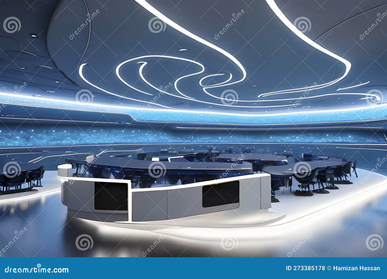 Futuristic Concept for Conference Room Stock Illustration ...
