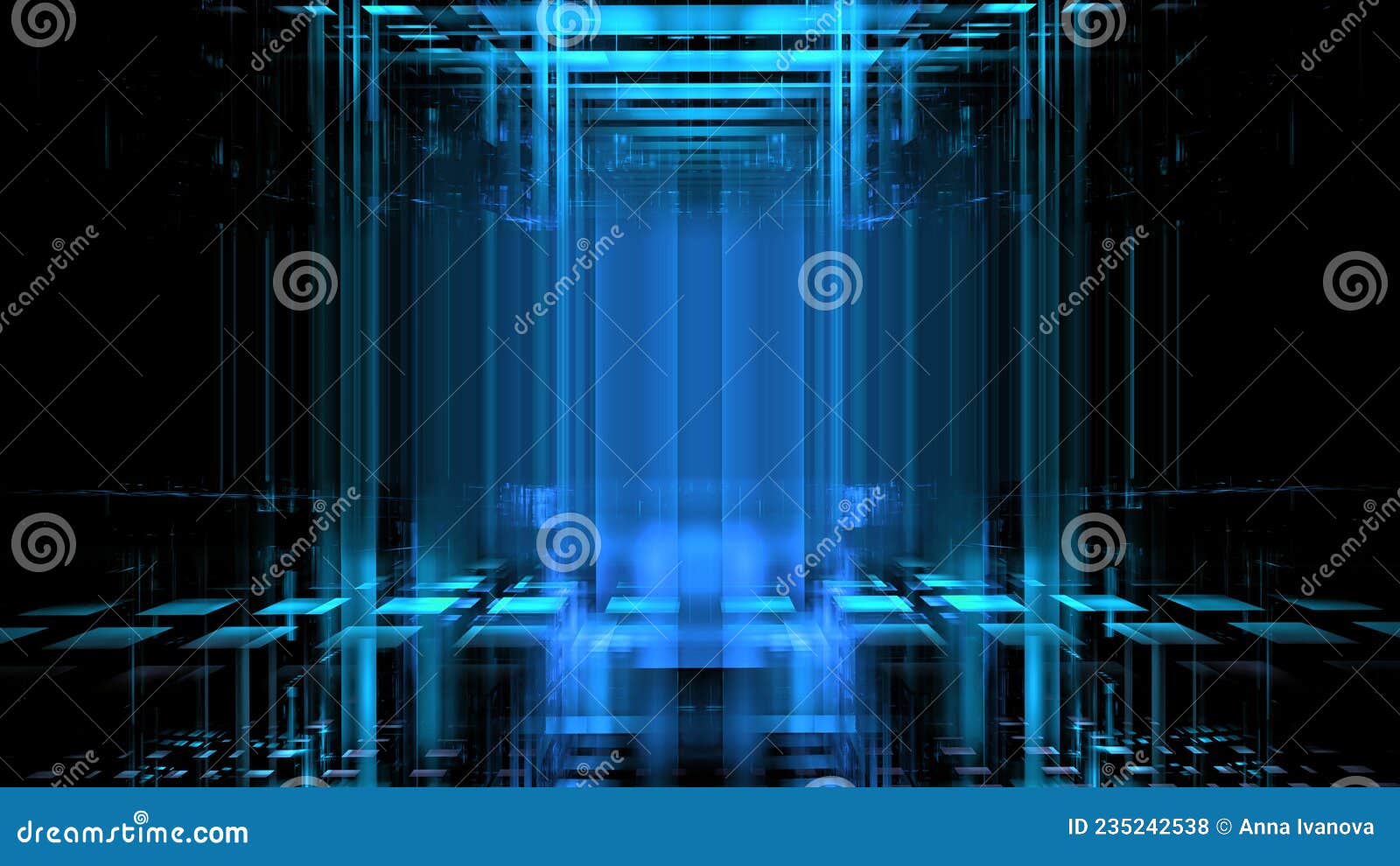 Futuristic Concept Empty Show Scene Abstract Geometric Glow Neon ...