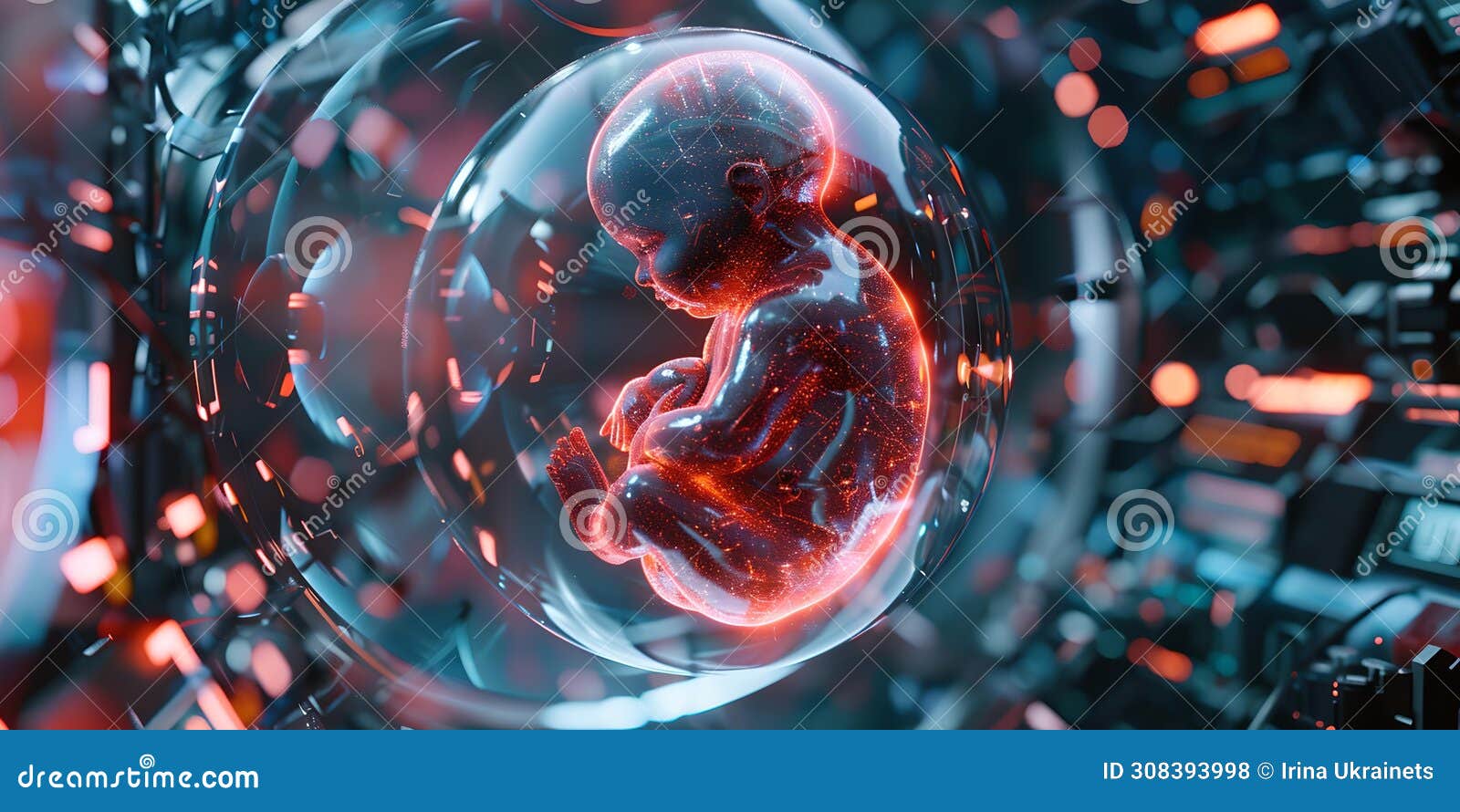 Futuristic Concept of Human Embryo Development in a Lab. Biotechnology ...