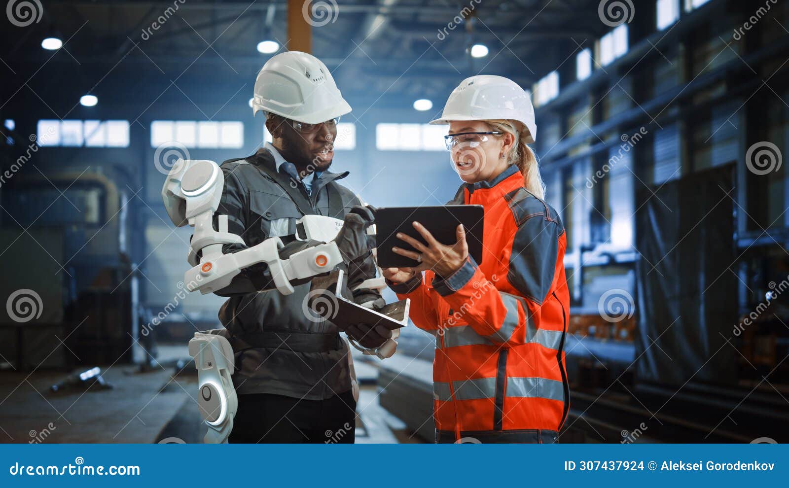 Futuristic Concept of a Manual Labor Worker in a Bionic Exoskeleton ...