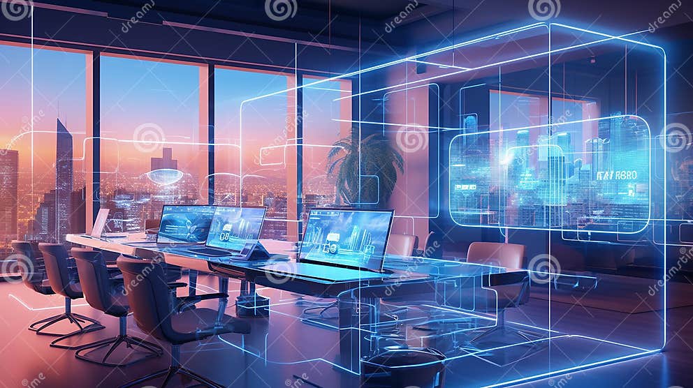 Futuristic Concept Of The Meeting Room Cutting Edge Interactive Displays And Smart Conferencing