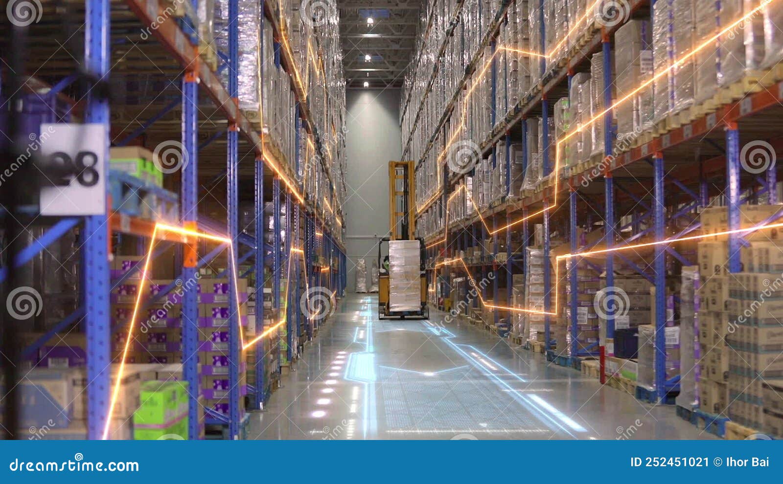 Futuristic Concept of a Modern Warehouse. Visualization of a Modern ...