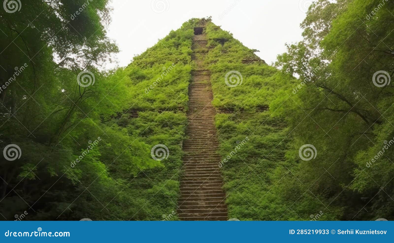 Futuristic Concept of Saving Planet. Egyptian Pyramid in Dense Jungle ...