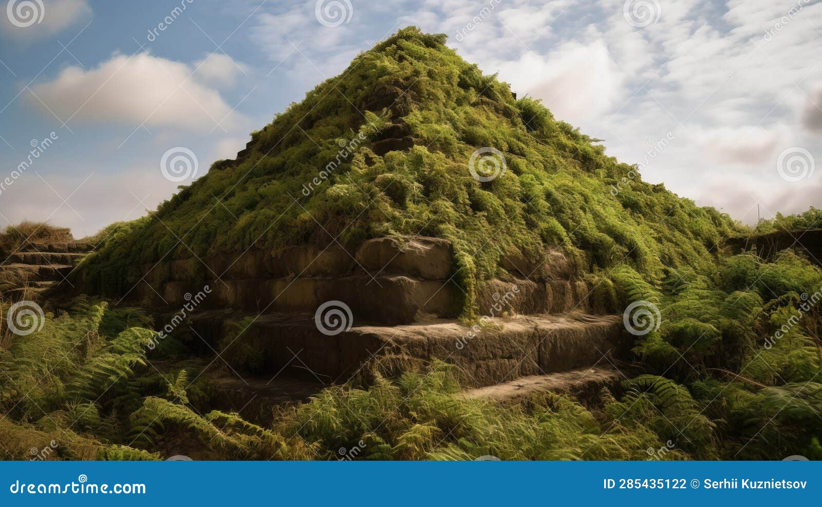 Futuristic Concept of Saving Planet. Egyptian Pyramid in Dense Jungle ...