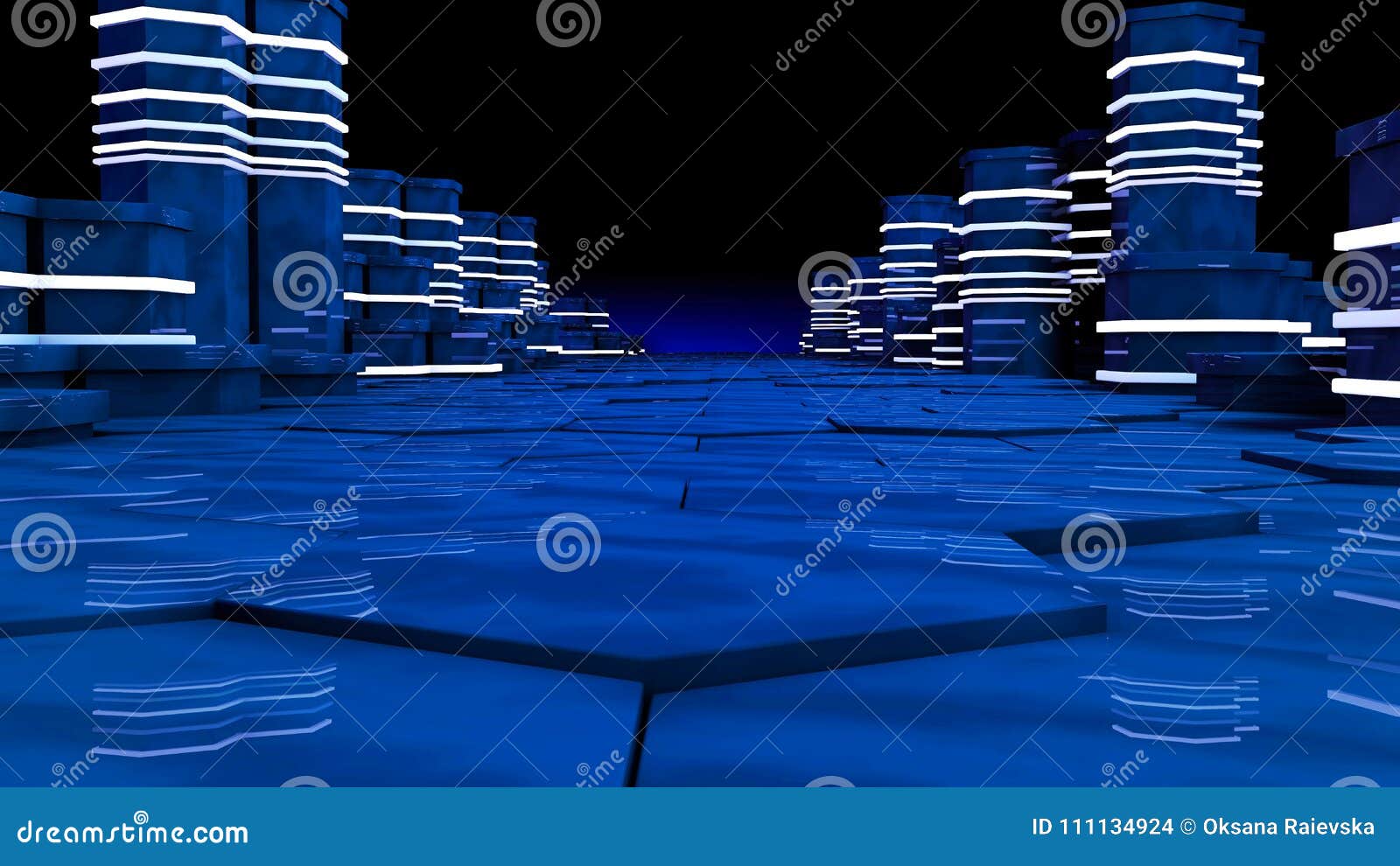 Futuristic Concept of Server Room in Datacenter. Stock Illustration ...