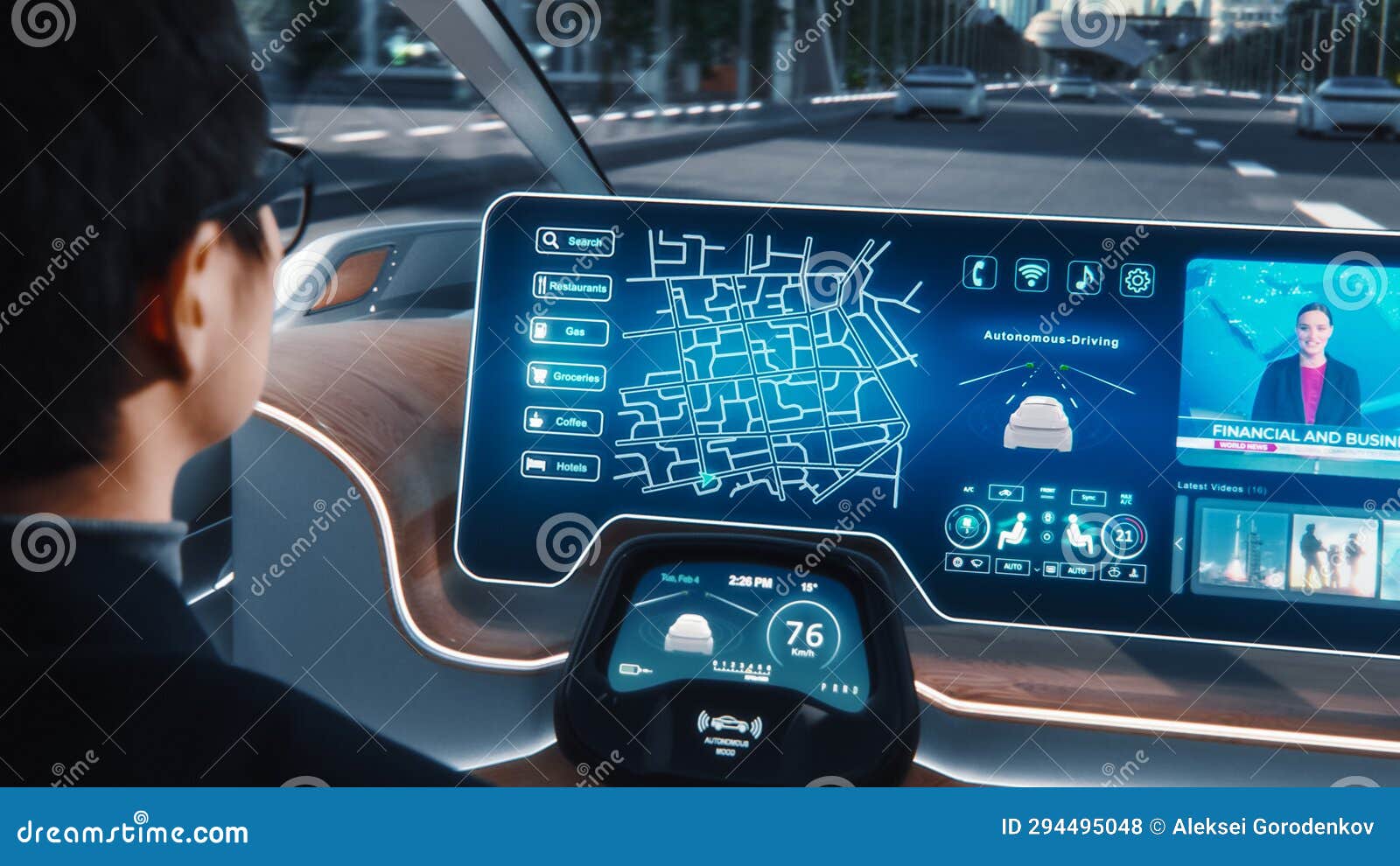 Futuristic Concept: Stylish Businessman Using Navigation App on an ...