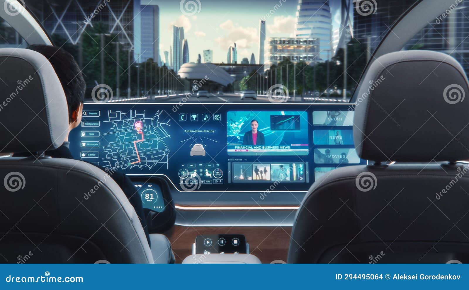 Futuristic Concept: Stylish Businessman Using Navigation App on an ...