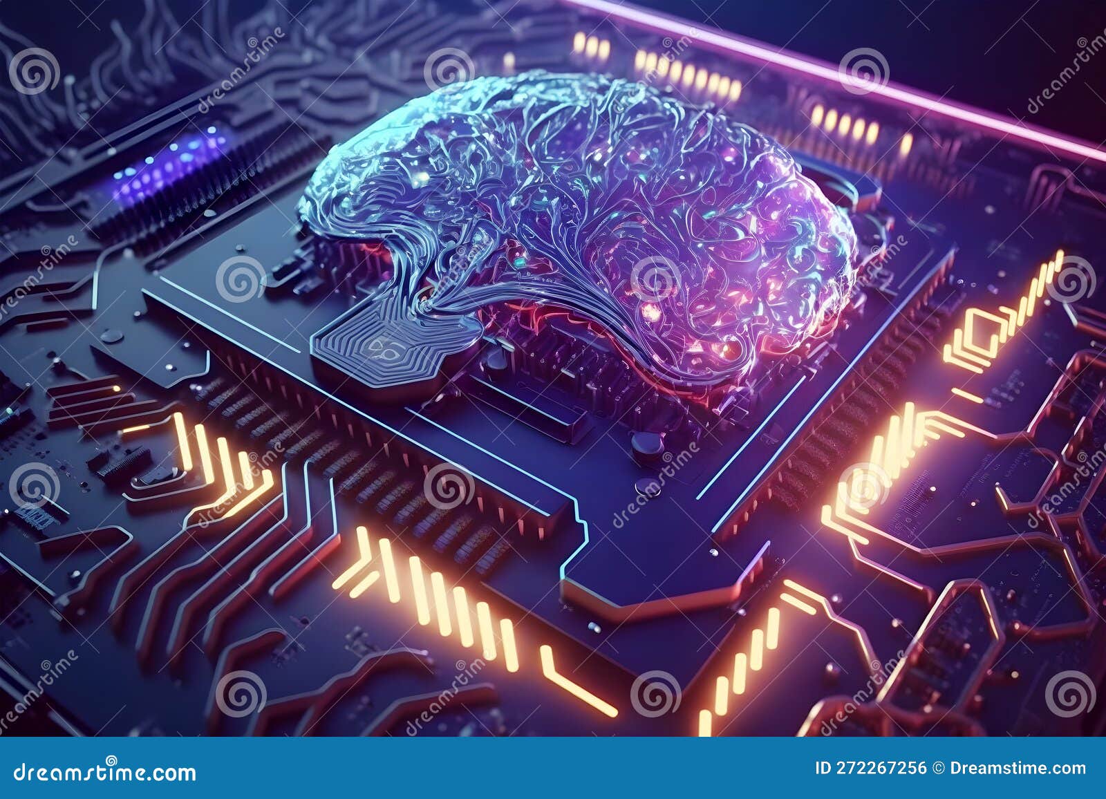 Futuristic Concept, Technological Change. Printed Circuit Board ...