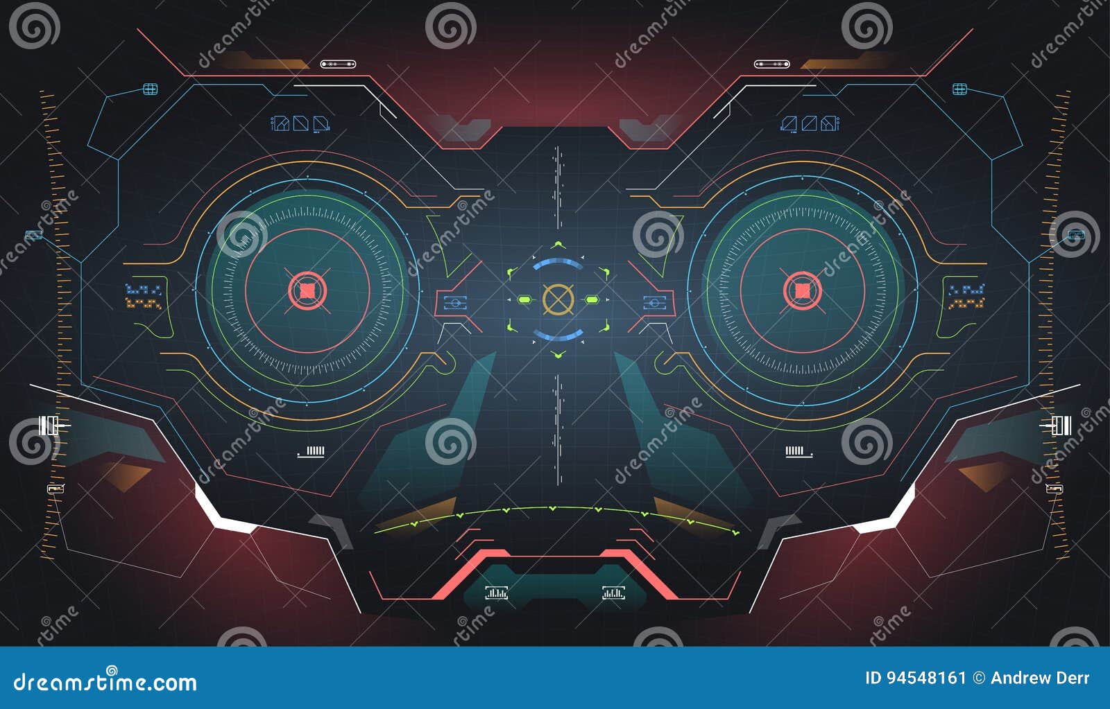 Futuristic Concept Ui for Helmet. Head-up Display Template. View from ...