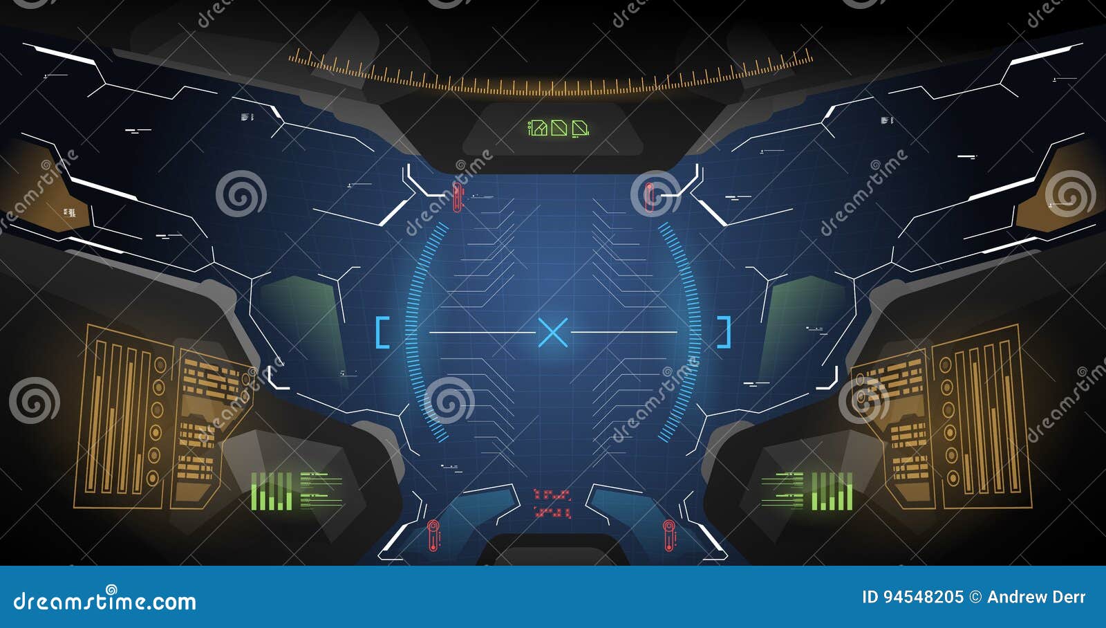 Futuristic Concept Ui for Helmet. Head-up Display Template. View from ...