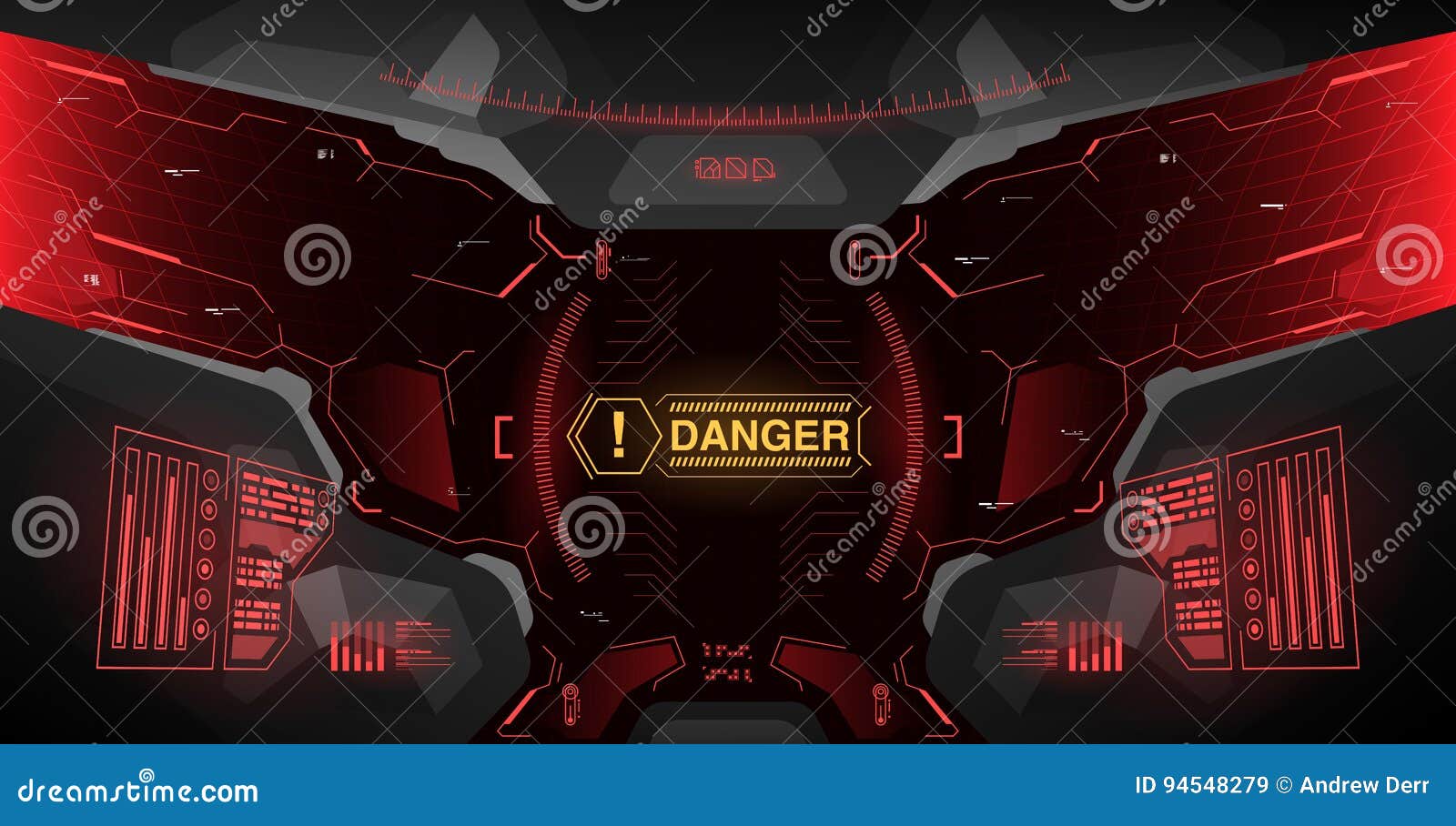 Futuristic Concept Ui for Helmet. Head-up Display Template. View from ...