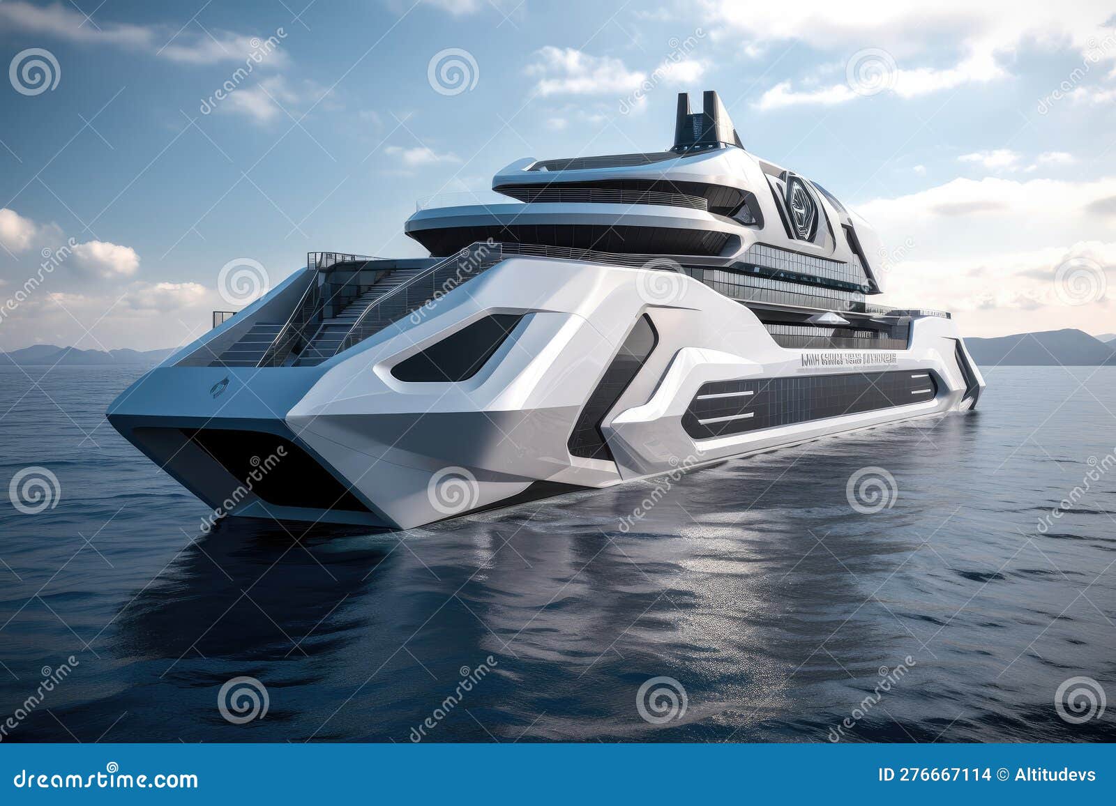 Futuristic and Conceptual Cruise Ship, with Sleek Design and Cutting ...