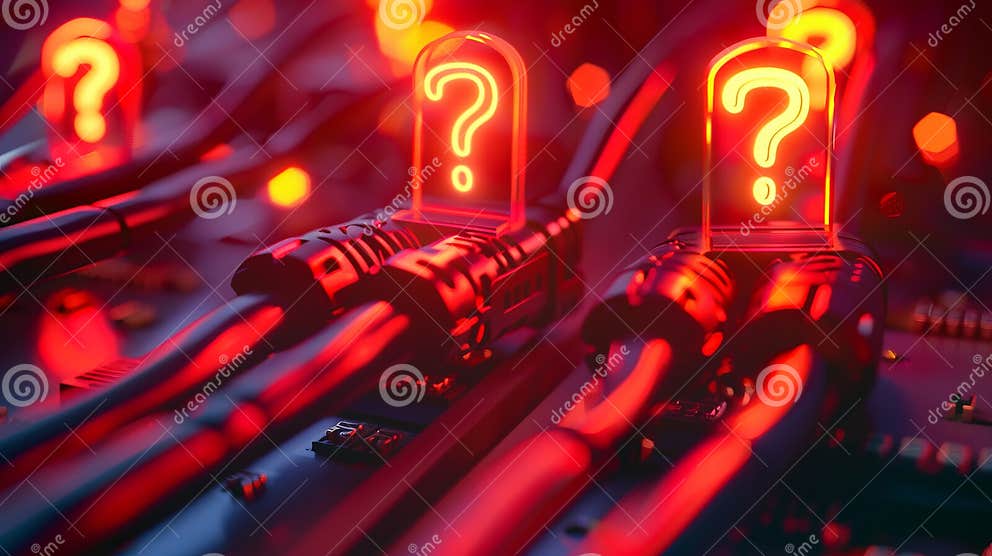 High-tech Futuristic Conceptual Image of Network Cables with Glowing ...