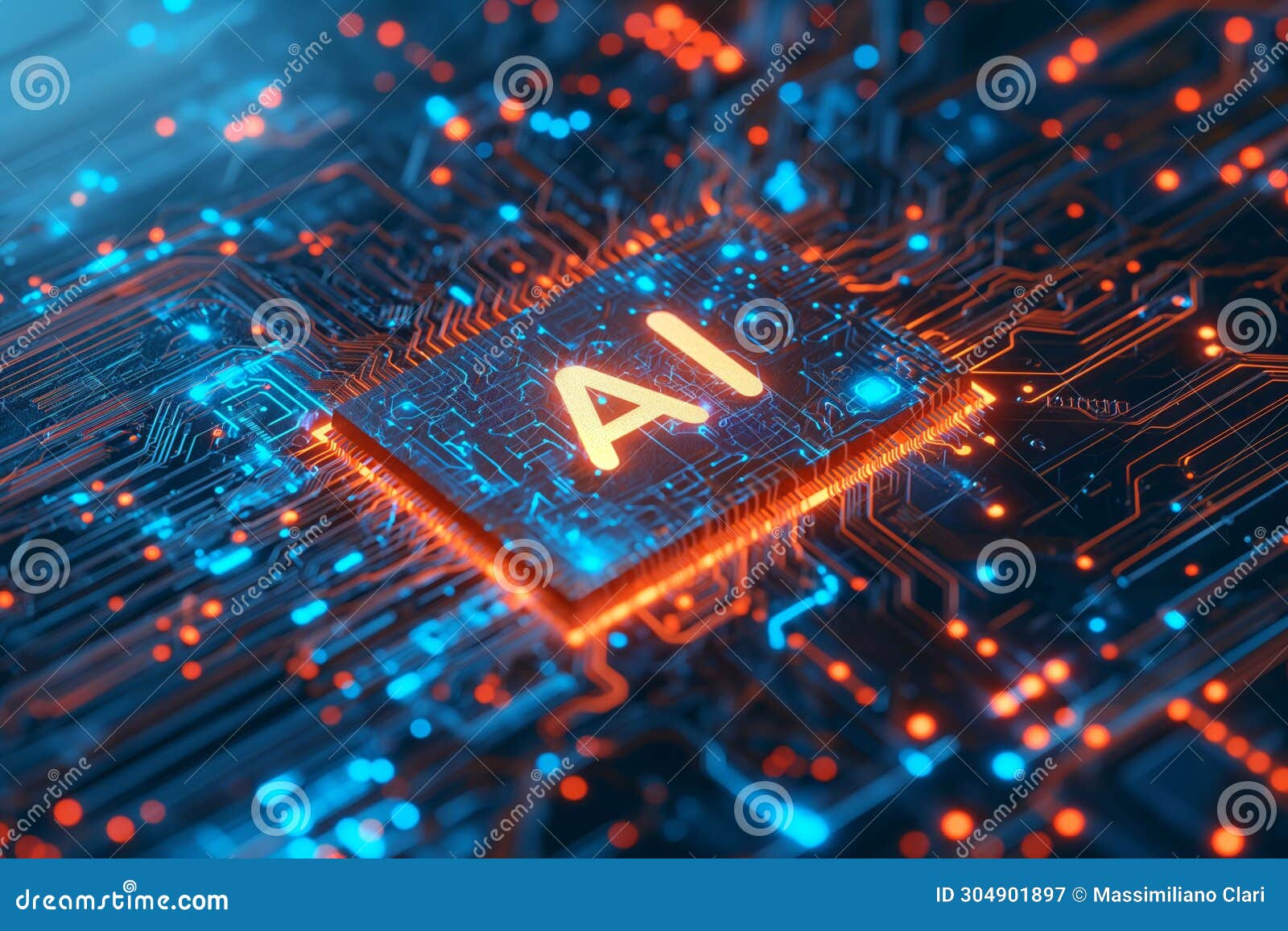 Futuristic and Conceptual Image Representing Smart Integration. Stock ...