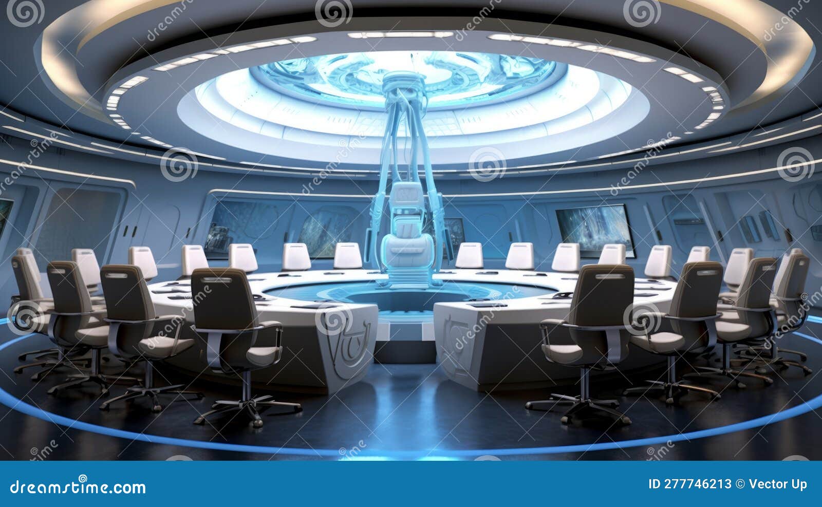 Futuristic Conference Room. Generative AI Stock Illustration ...
