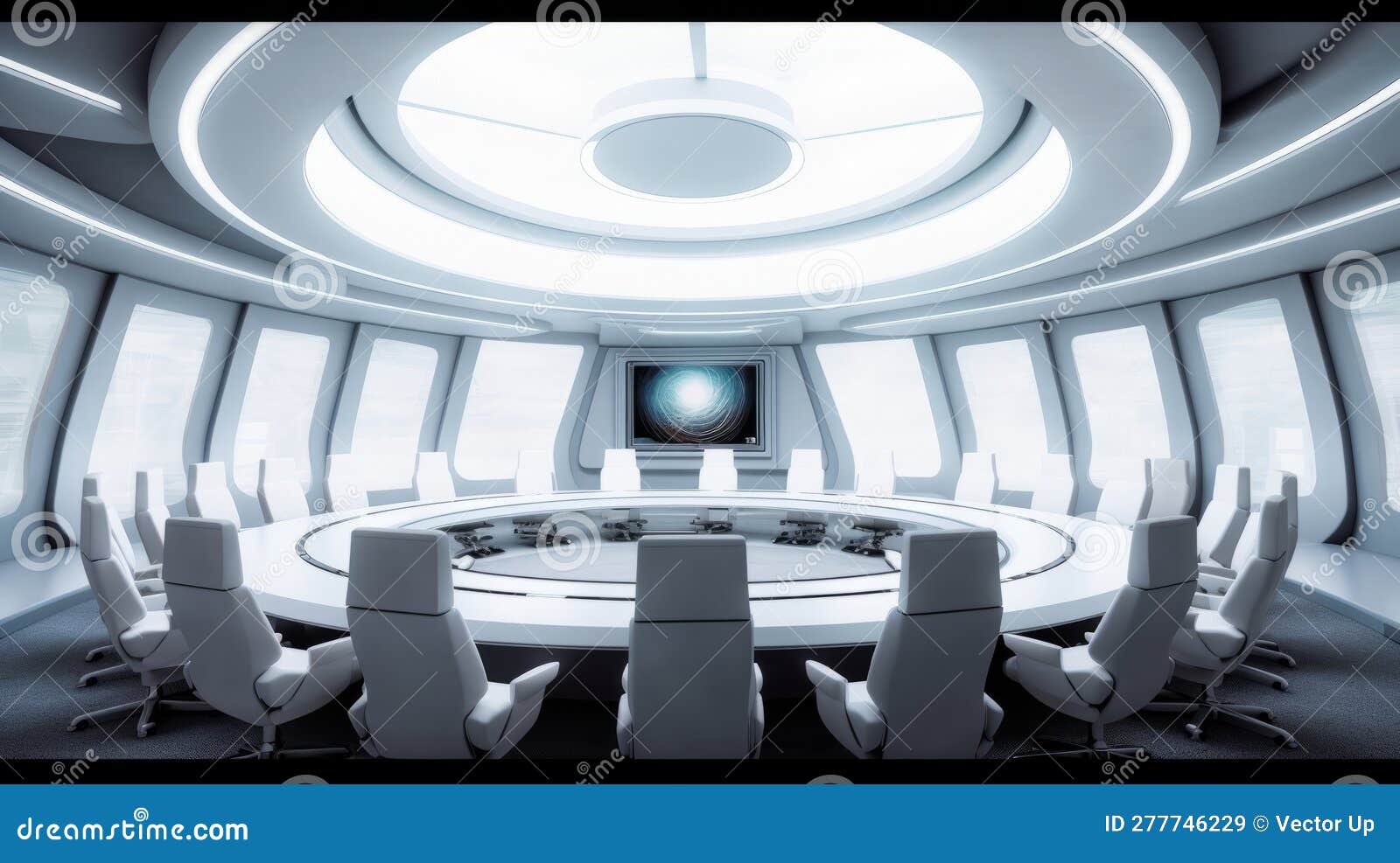 Futuristic Conference Room. Generative AI Stock Illustration ...