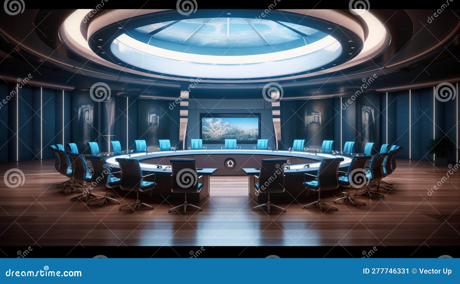 Futuristic Conference Room. Generative AI Stock Illustration ...