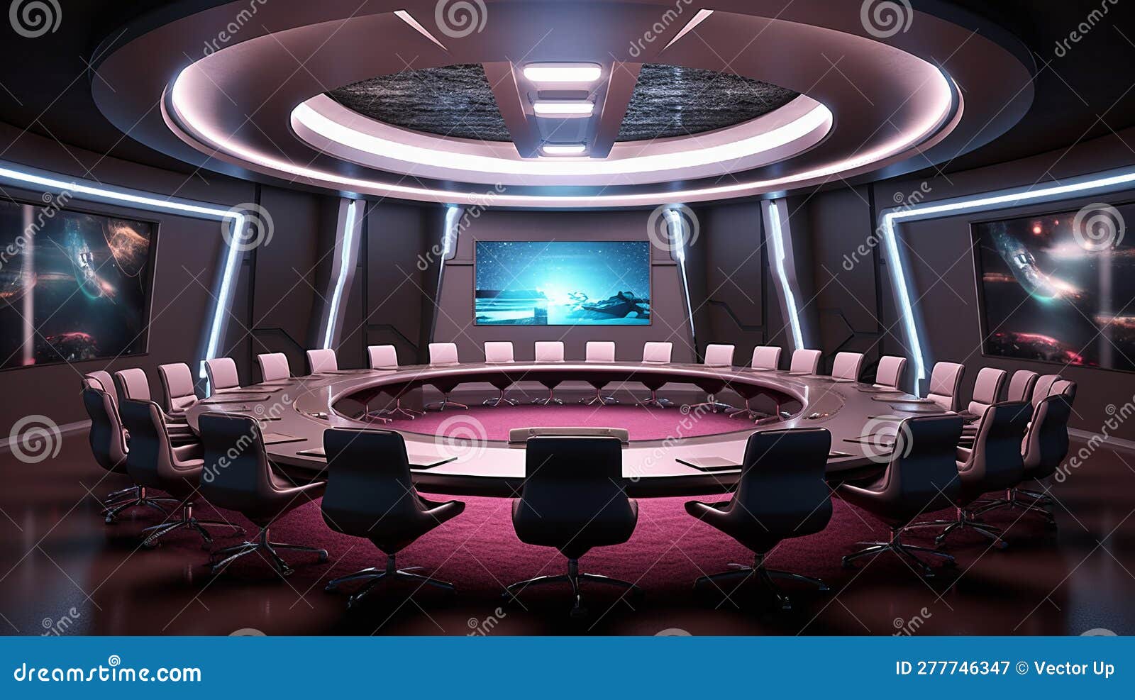Futuristic Conference Room. Generative AI Stock Illustration ...