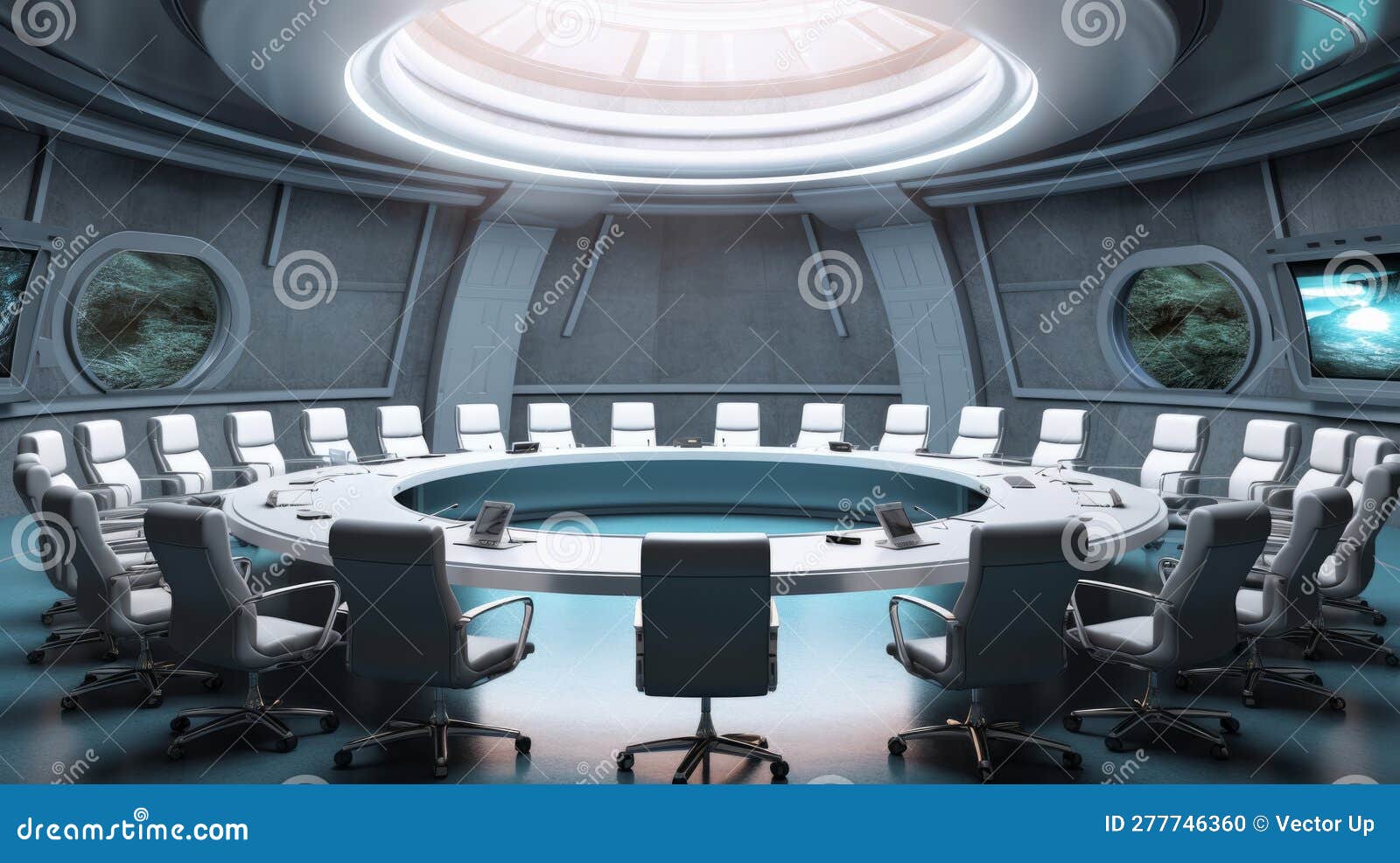 Futuristic Conference Room. Generative AI Stock Illustration ...