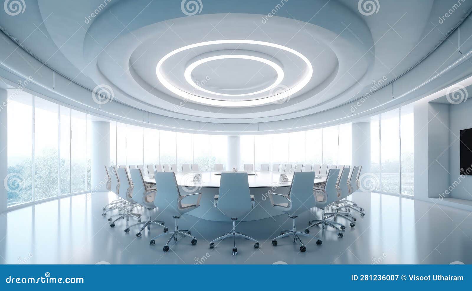 Futuristic Conference Room, Modern Office Meeting Room Interior Stock ...