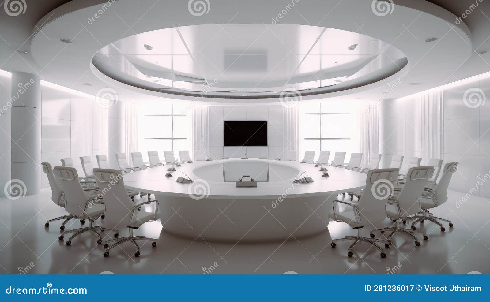 Futuristic Conference Room, Modern Office Meeting Room Interior Stock ...