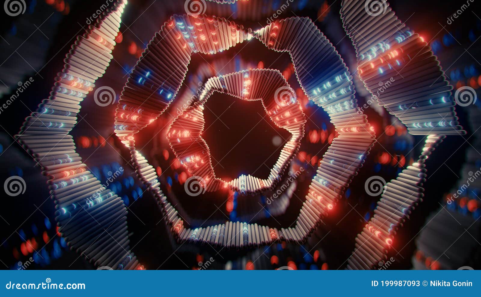 Futuristic Connection Structure 3D Render Stock Illustration ...