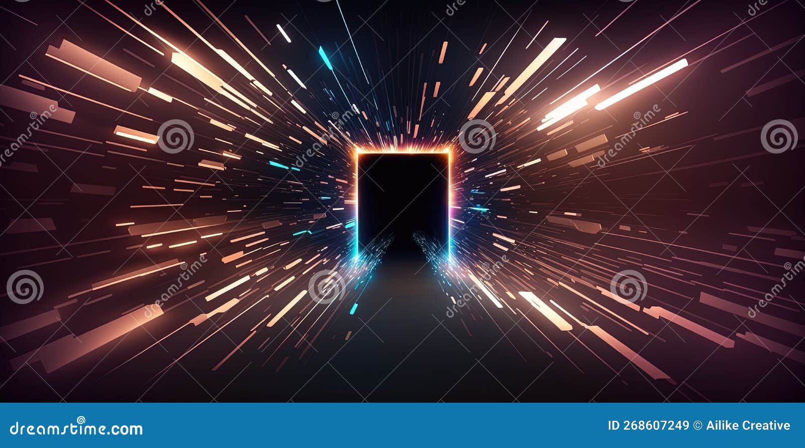 Futuristic Connection Technology Background with Neon Light Stock ...