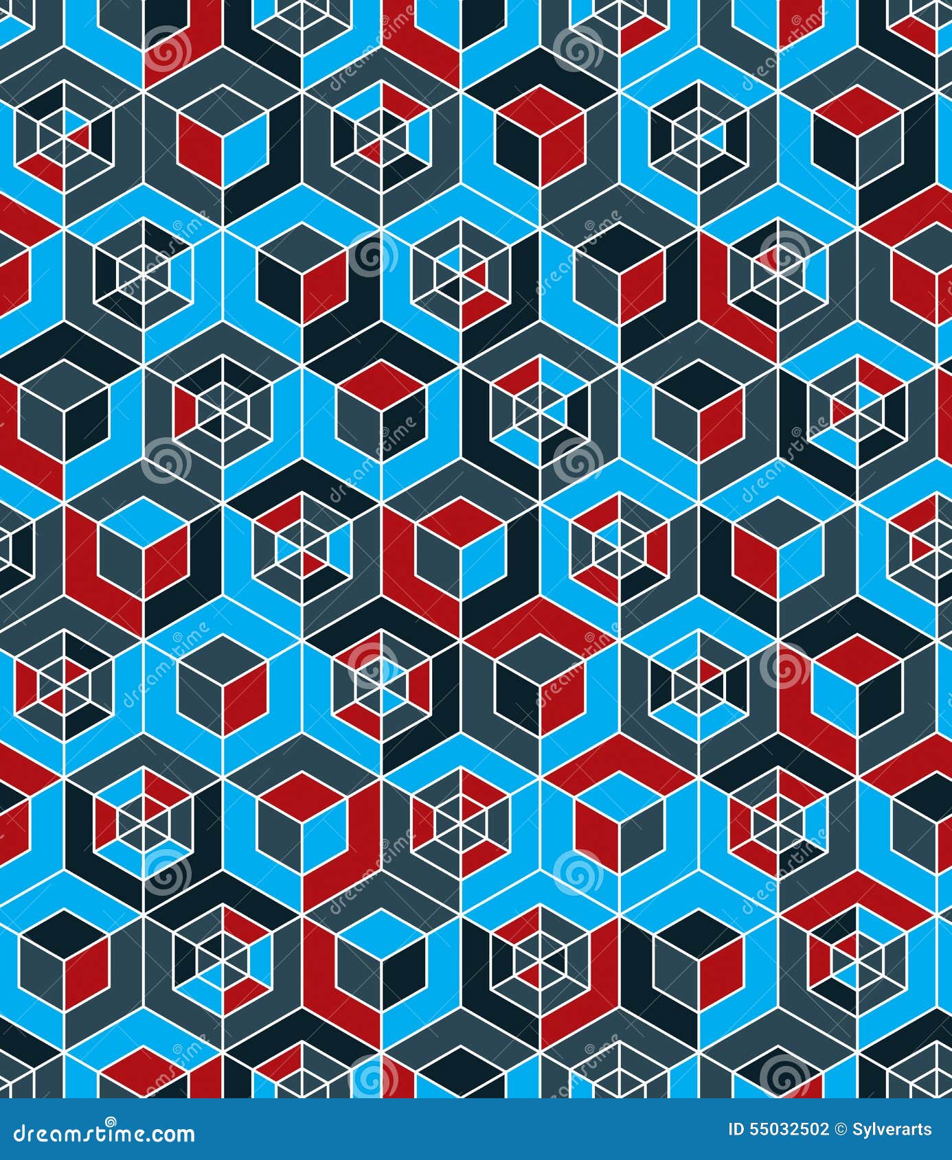 Futuristic Continuous Multicolored Pattern, Illusive Motif Abstract ...