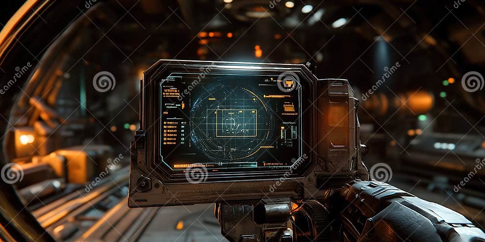 Futuristic Control Console Displaying Mission Data in a High-tech ...