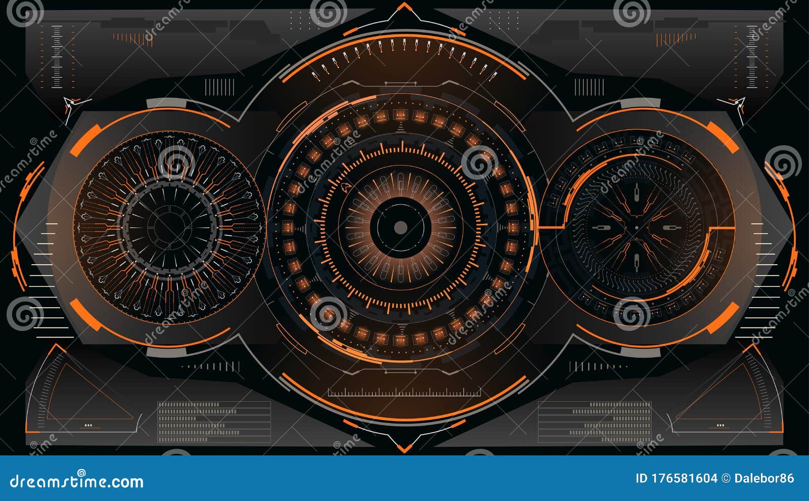 Futuristic Control Panel with Abstract Indicators Stock Vector ...