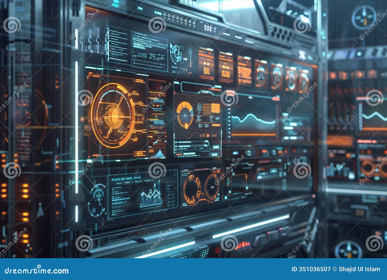Futuristic Control Panel Interface Stock Illustration - Illustration of ...