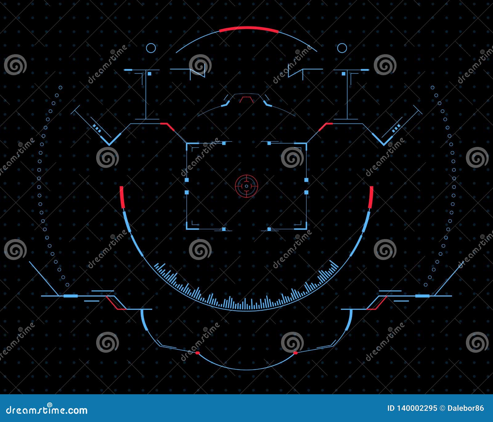 Futuristic Control Panel with a Modern Crosshair Stock Vector ...