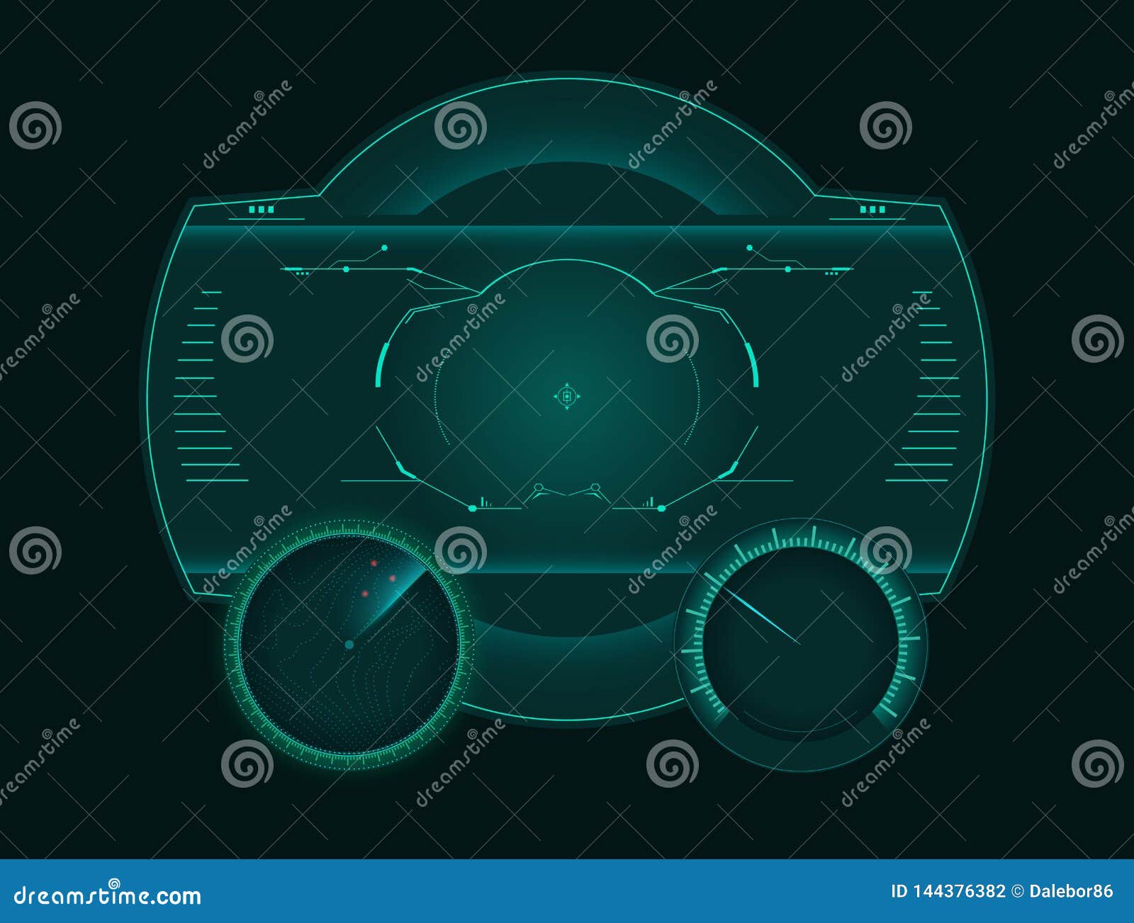 Futuristic Control Panel with Sight Stock Vector - Illustration of ...