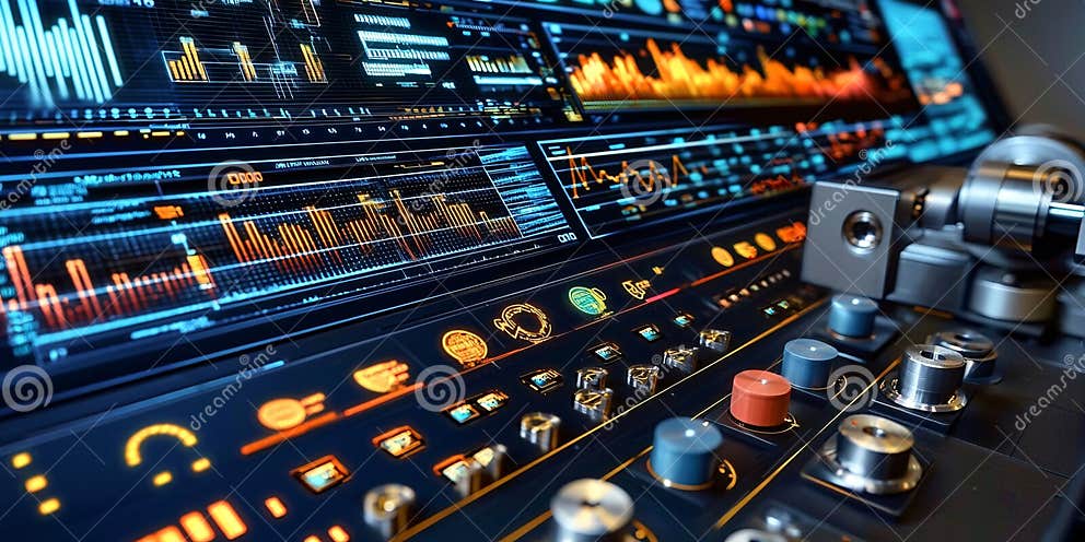 Futuristic Control Panel Technology Interface Data Analytics Digital ...