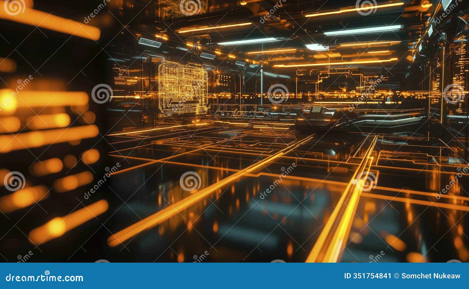 Futuristic Control Room Design High-tech Environment Digital ...